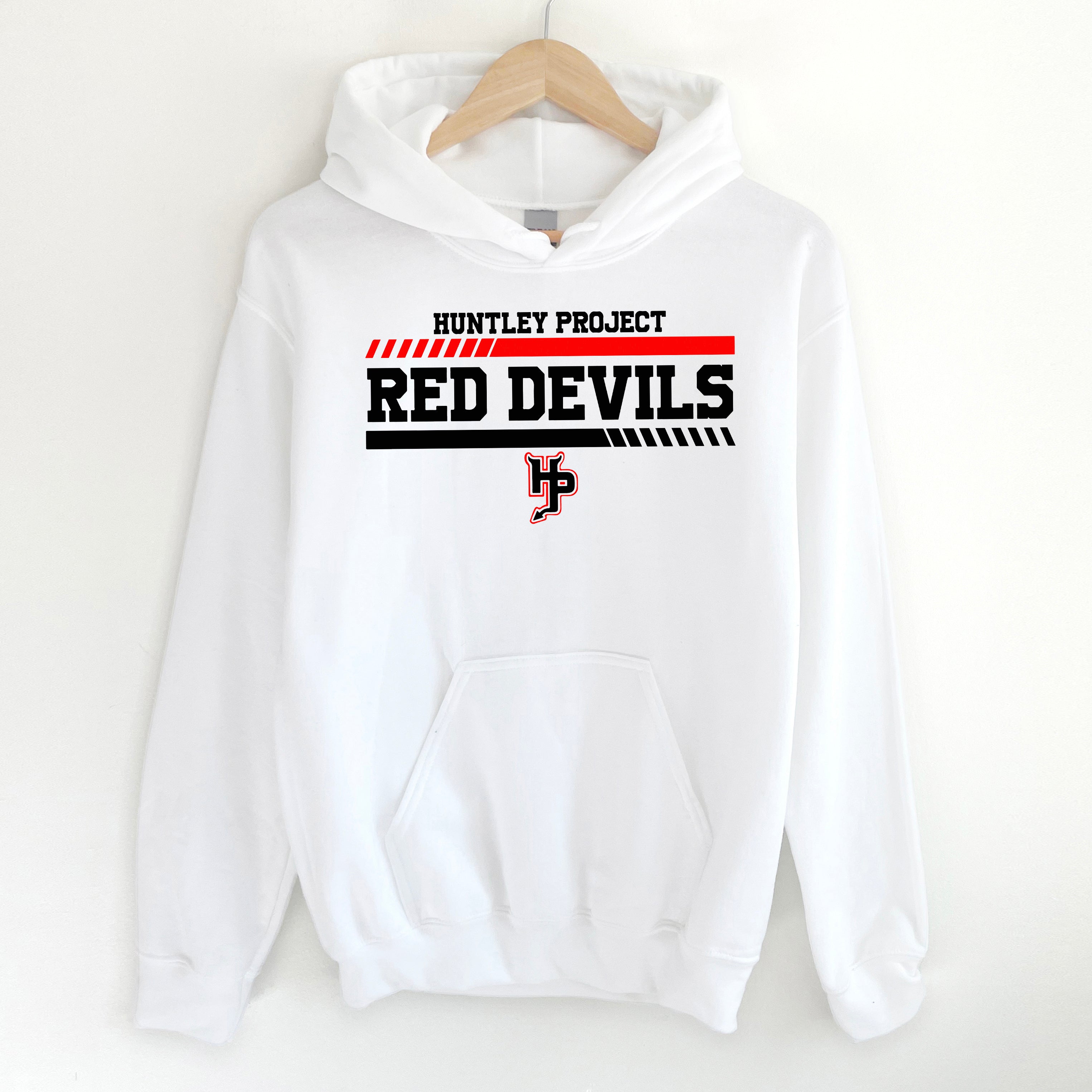 ADULT HUNTLEY PROJECT RED DEVILS HOODIE -WHITE – Back Road Designs