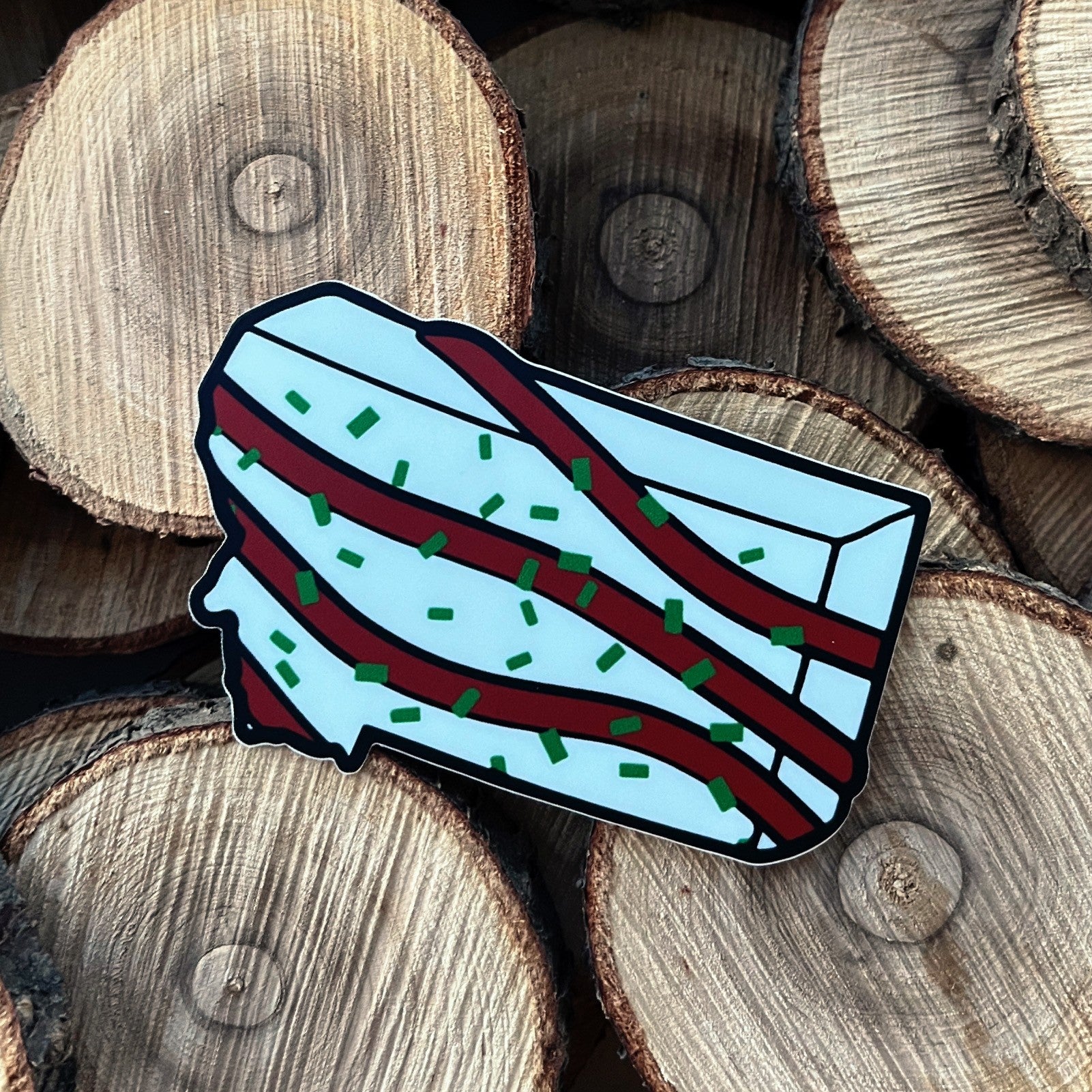 MONTANA CHRISTMAS CAKE STICKER – Back Road Designs